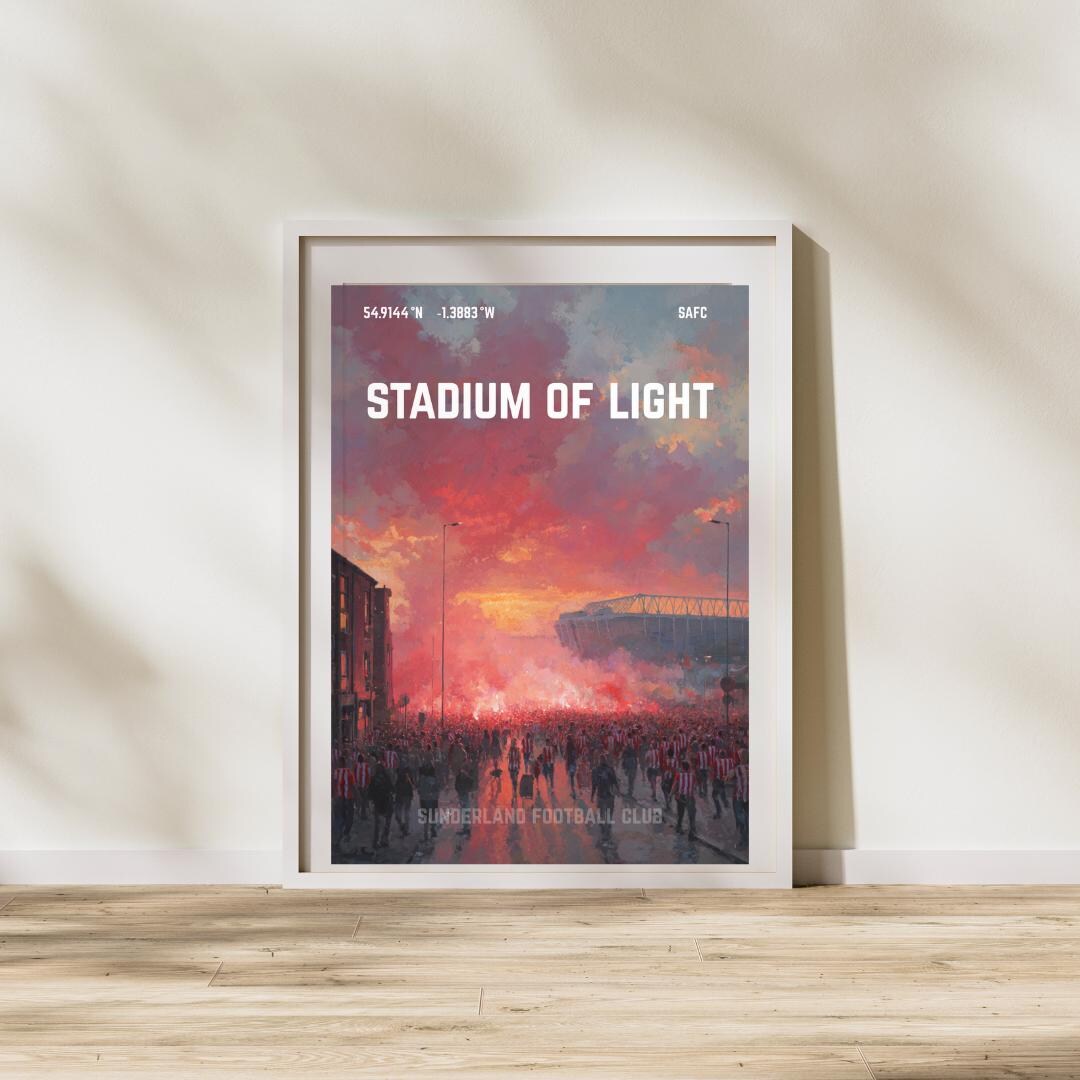 Stadium of Light Print: Sunderland Football Stadium Wall Art Gift - Etsy