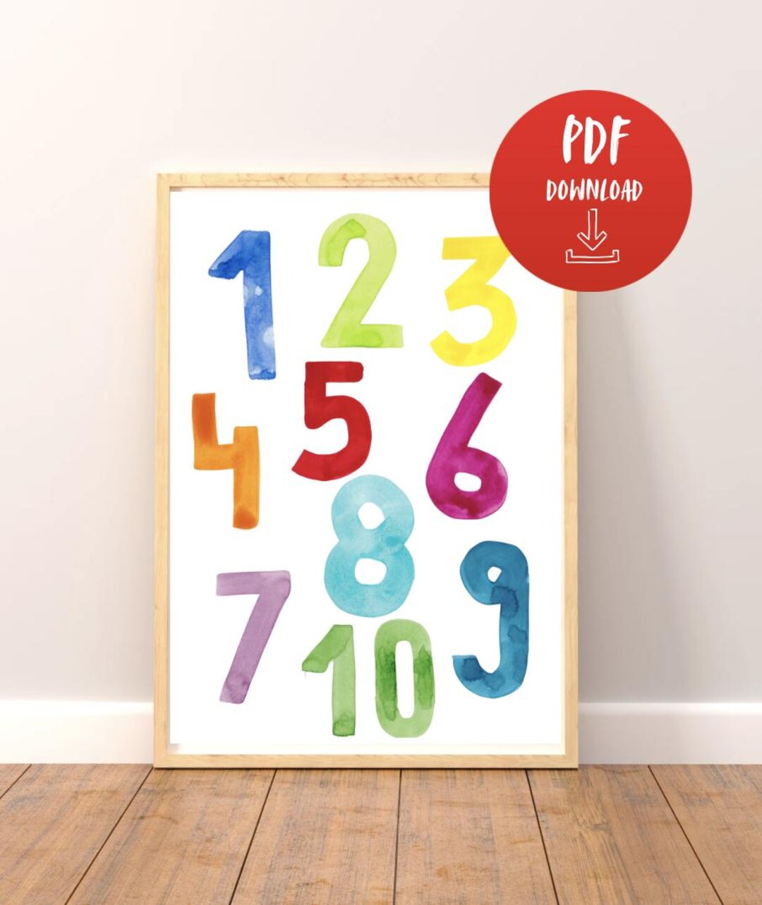 Number Poster for Kids' Room | Colorful & Simple | Numbers 1 to 10 ...