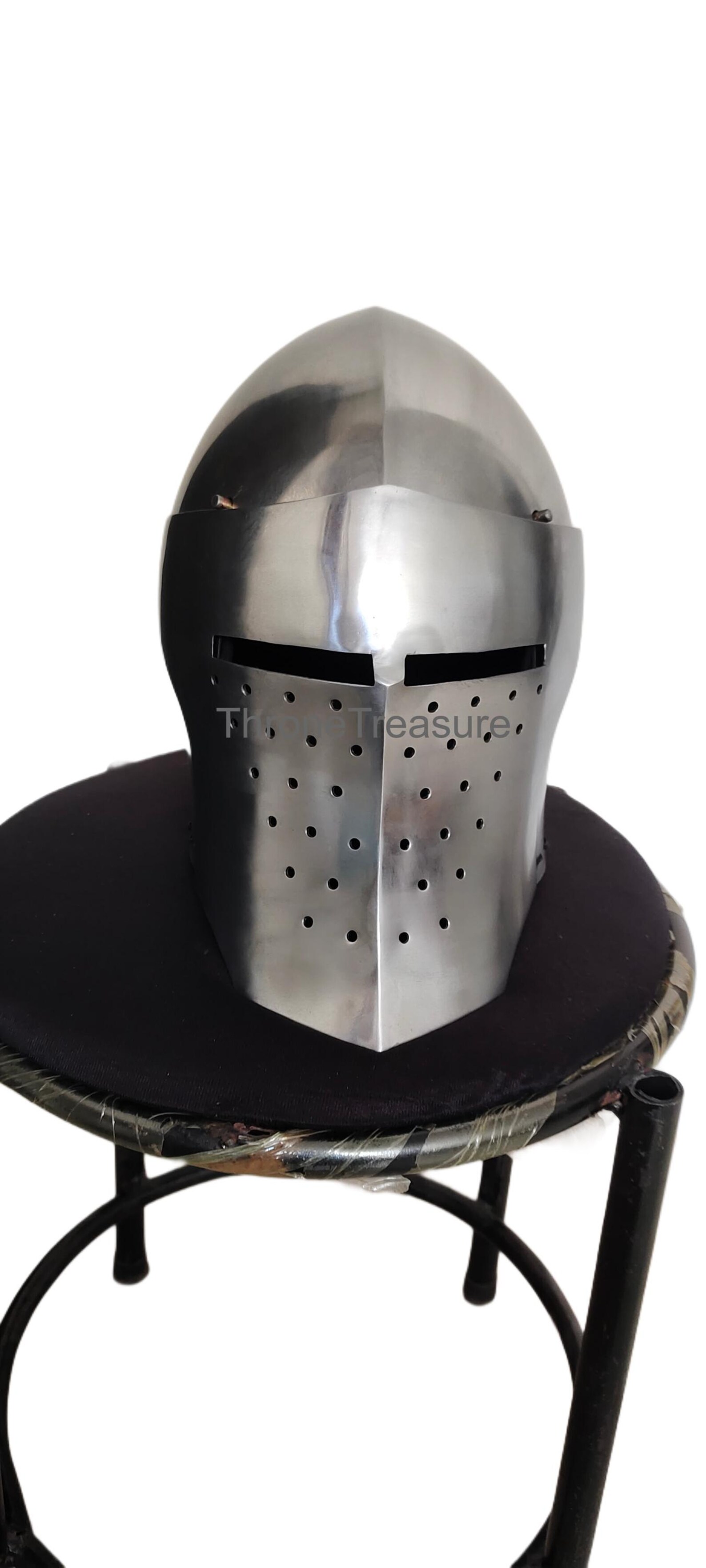 Medieval Bascinet Helmet 14th Century Reenactment Armor Knight’s Combat ...