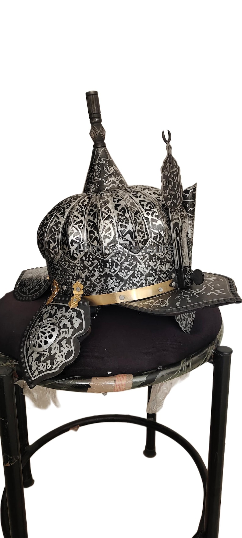 Medieval Ottoman Turkish Warrior Helmet Islamic Arabic Calligraphy ...