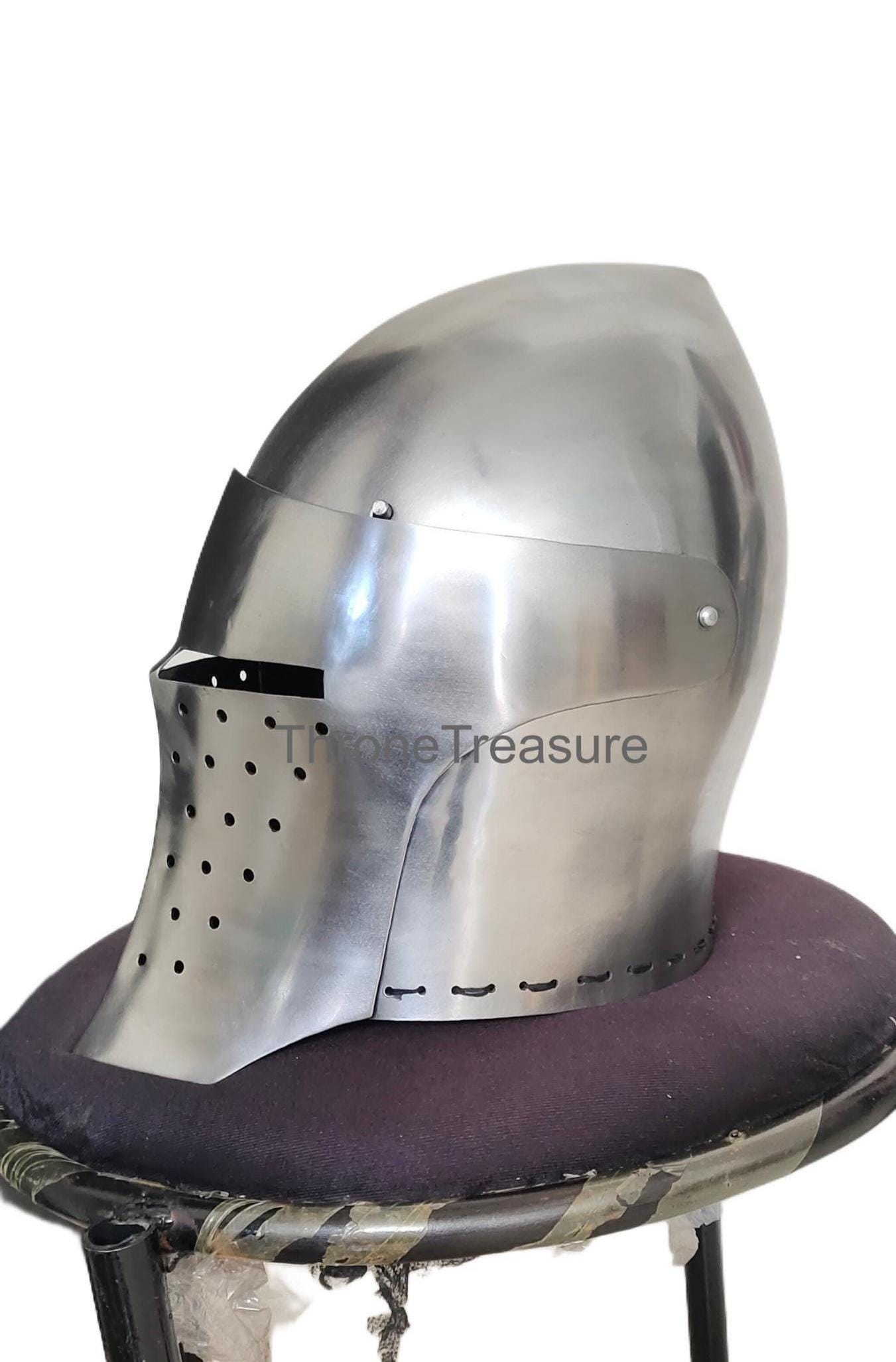 Medieval Bascinet Helmet 14th Century Reenactment Armor Knight’s Combat ...