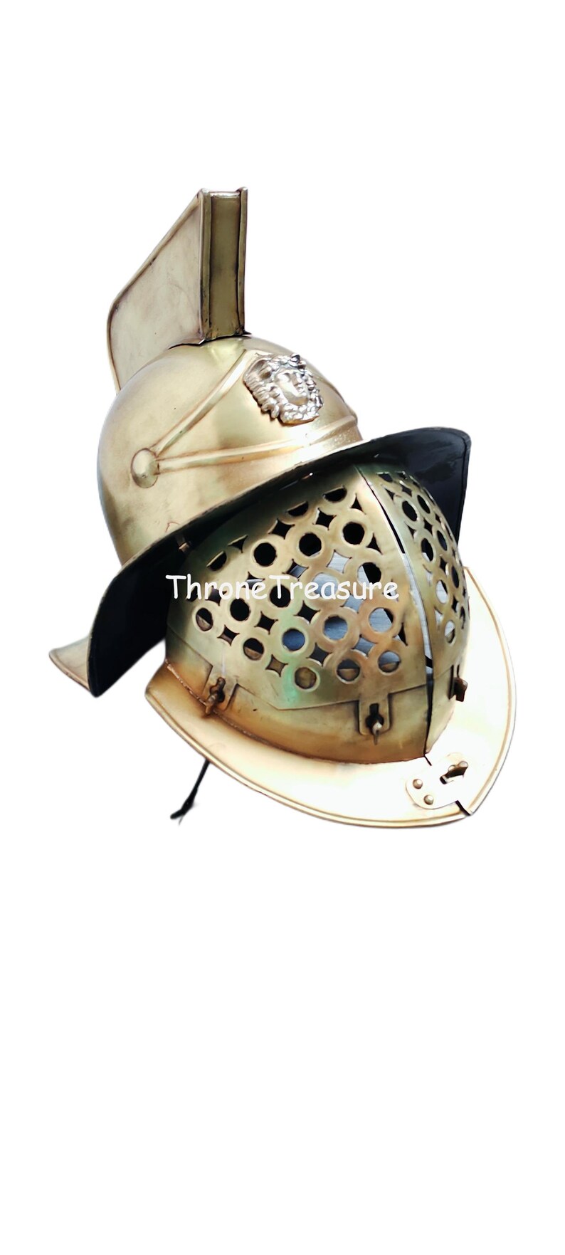 Medieval Gladiator Helmet Brass Roman Armor for Reenactment & Cosplay ...