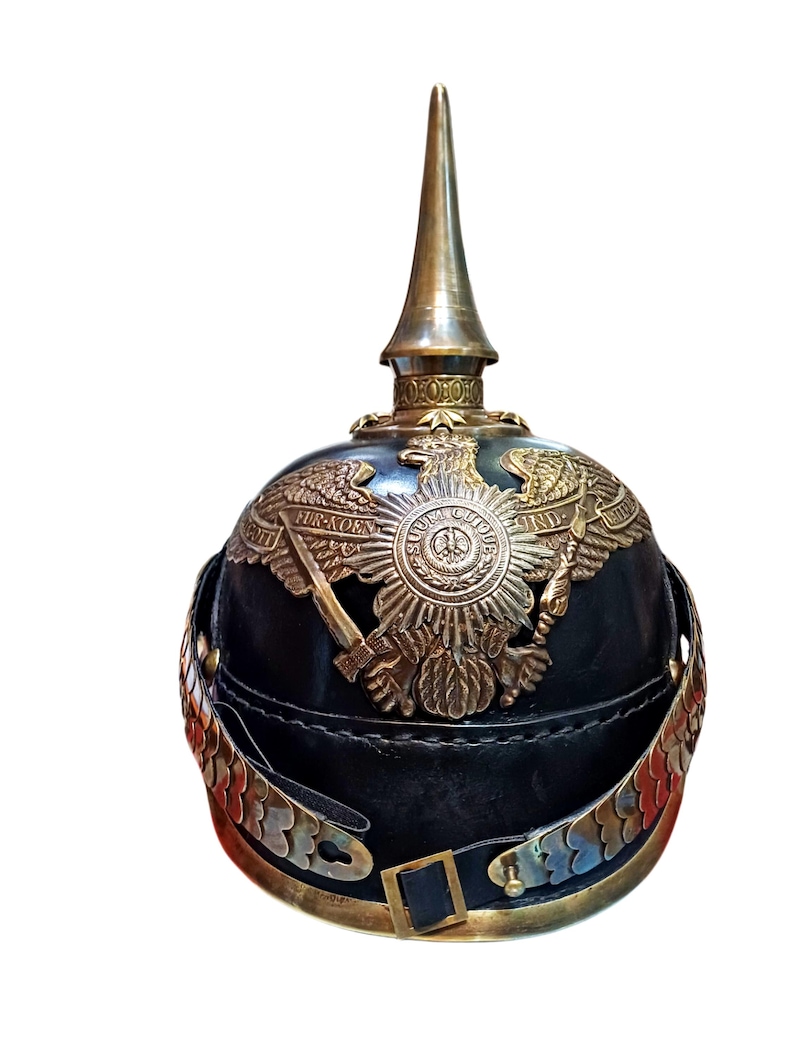 Imperial German Pickelhaube Spiked Helmet WWI Officer Style Black ...