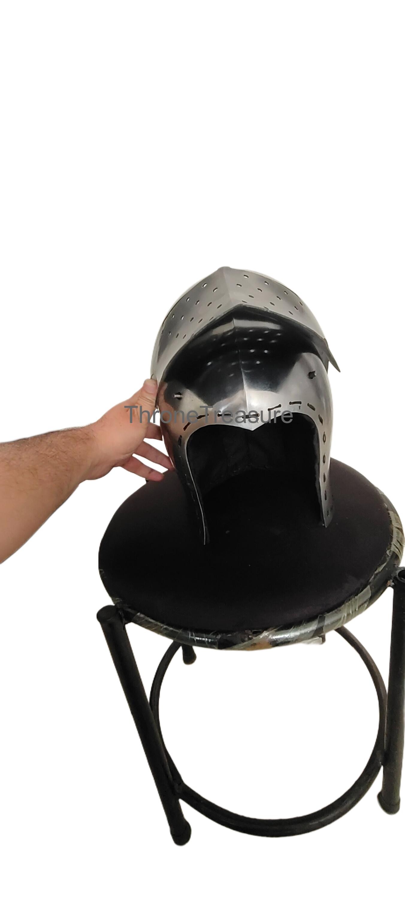 Medieval Bascinet Helmet 14th Century Reenactment Armor Knight’s Combat ...