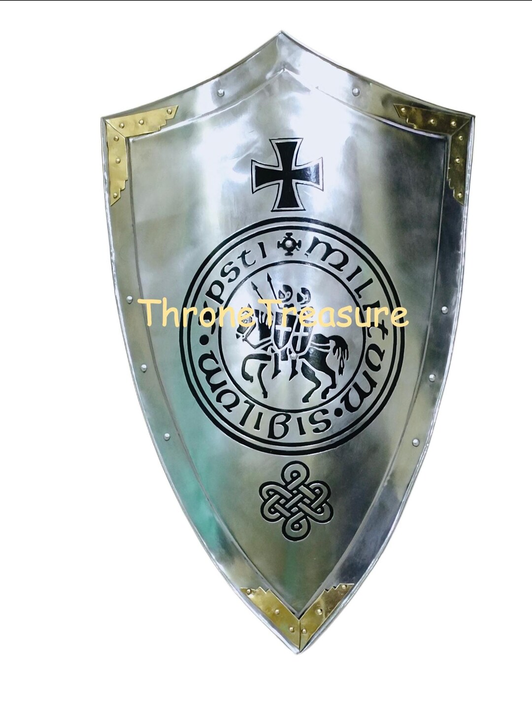 Crusader Shield Medieval Templar Knight Design in 18 Gauge Steel Heater ...