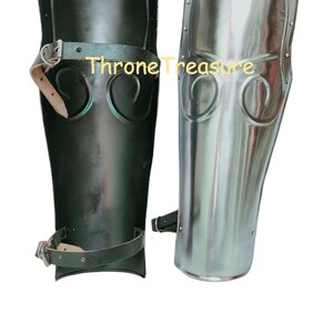 Medieval Leg Greaves 18 Gauge Steel Armor LARP Knight Cosplay ...