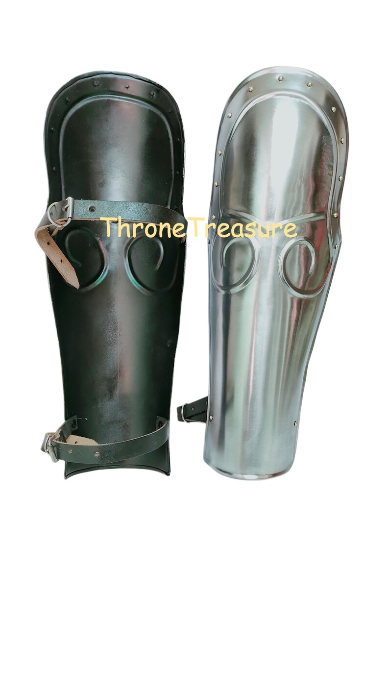 Medieval Leg Greaves 18 Gauge Steel Armor LARP Knight Cosplay ...