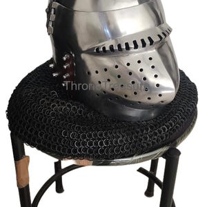 Medieval Churburg Bascinet Helmet With Aventail Knight Armor ...