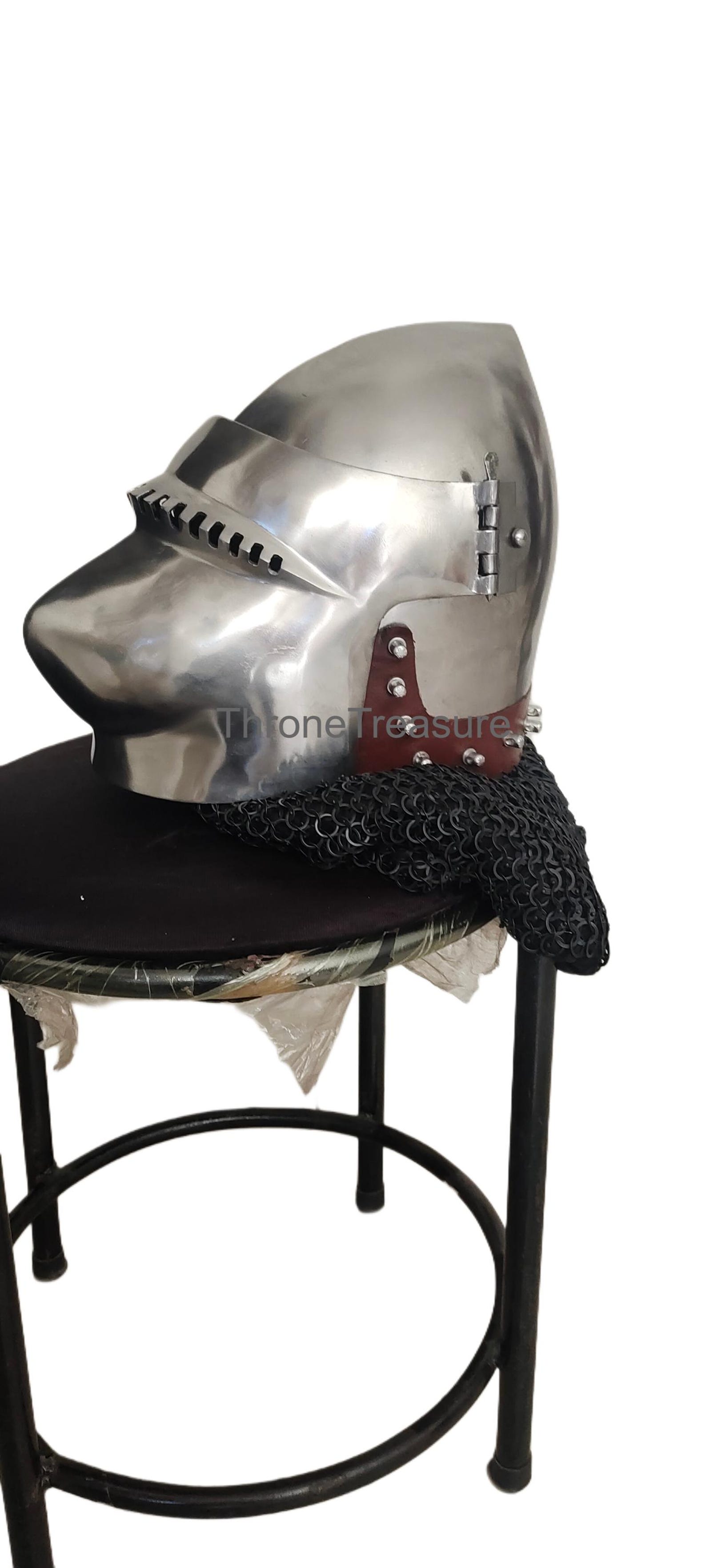 Medieval Churburg Bascinet Helmet With Aventail Knight Armor ...