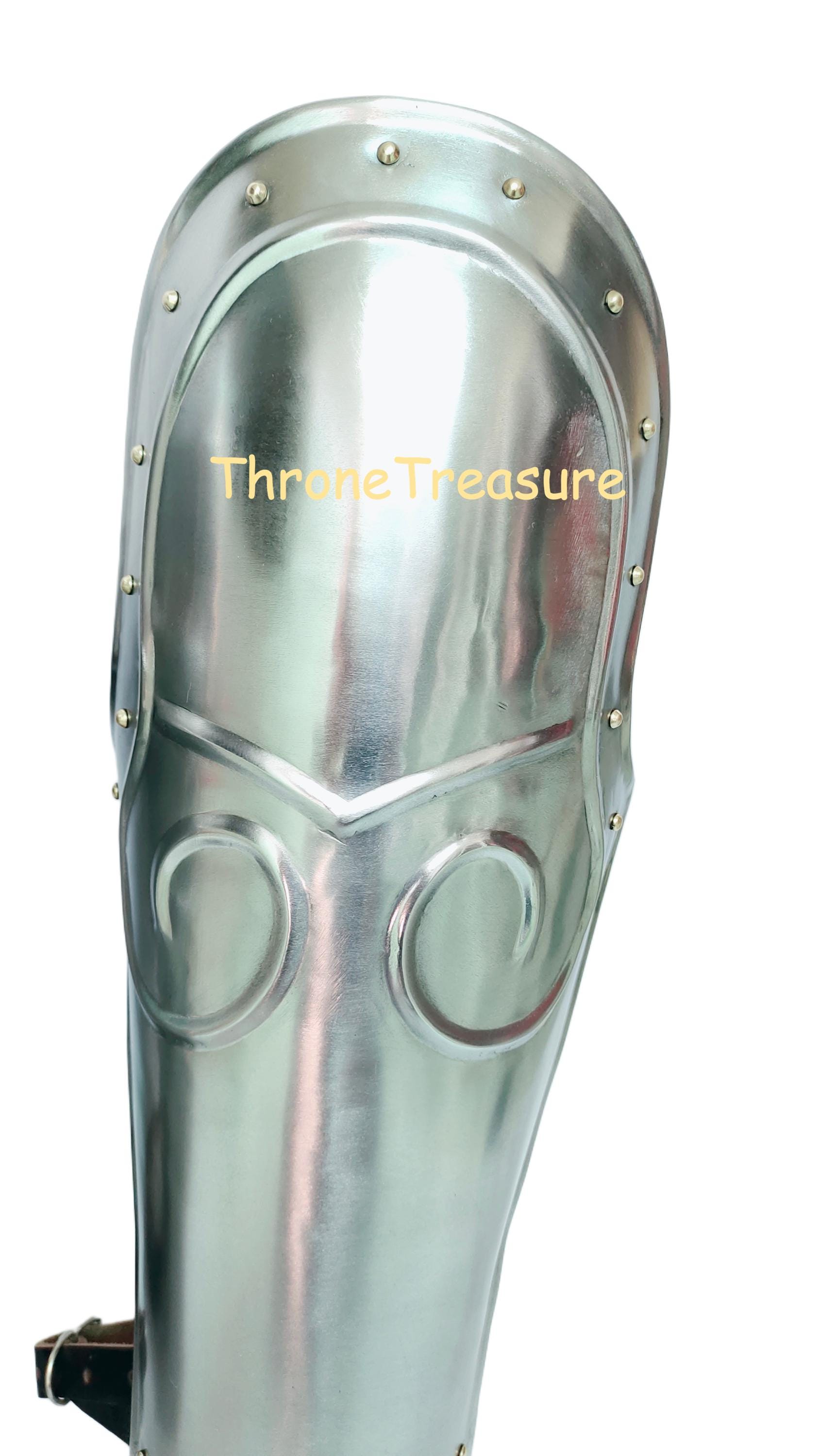 Medieval Leg Greaves 18 Gauge Steel Armor LARP Knight Cosplay ...
