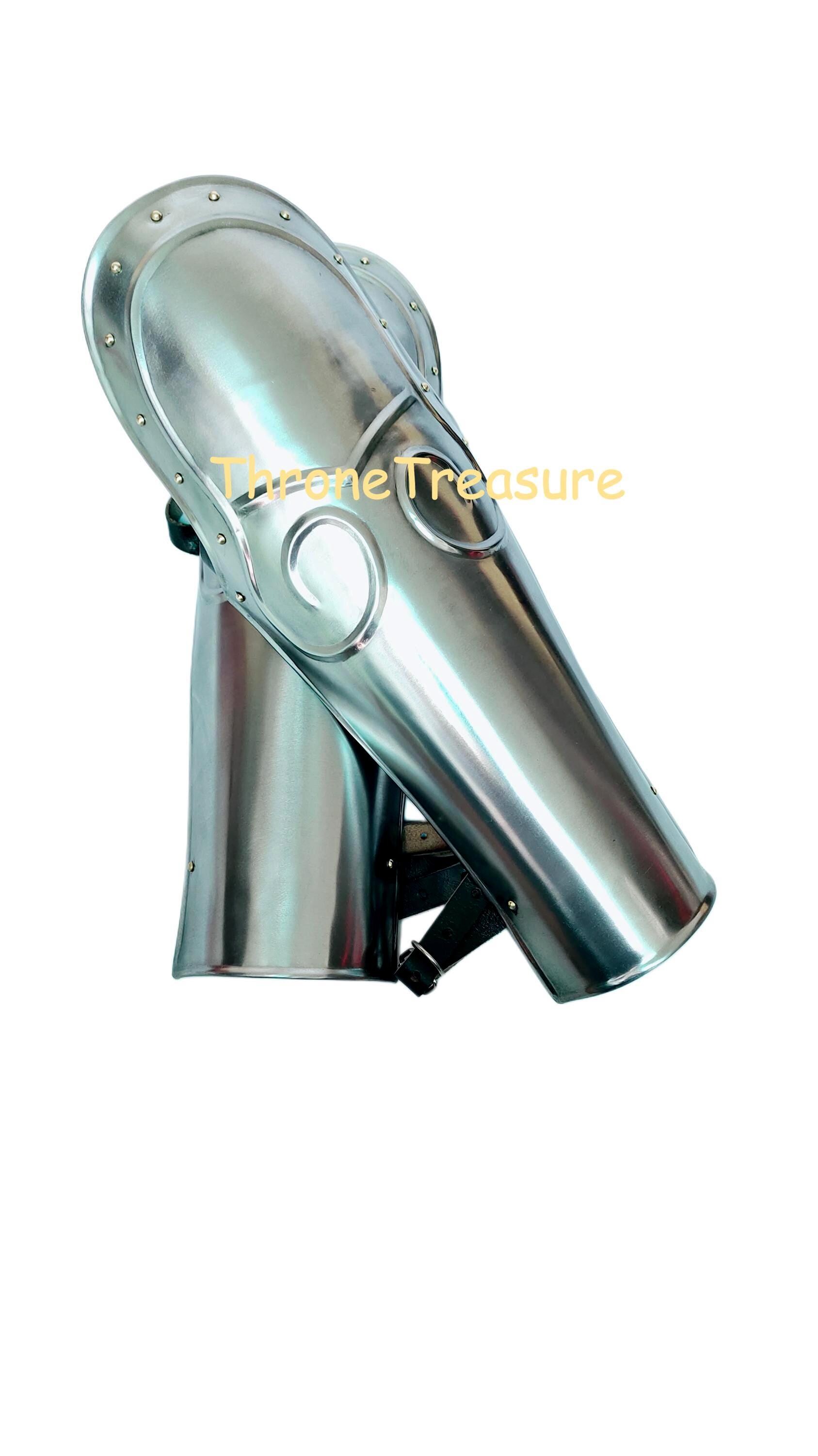 Medieval Leg Greaves 18 Gauge Steel Armor LARP Knight Cosplay ...