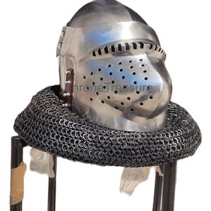 Medieval Churburg Bascinet Helmet With Aventail Knight Armor ...