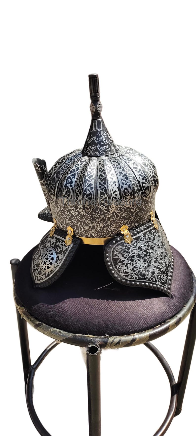 Medieval Ottoman Turkish Warrior Helmet Islamic Arabic Calligraphy ...