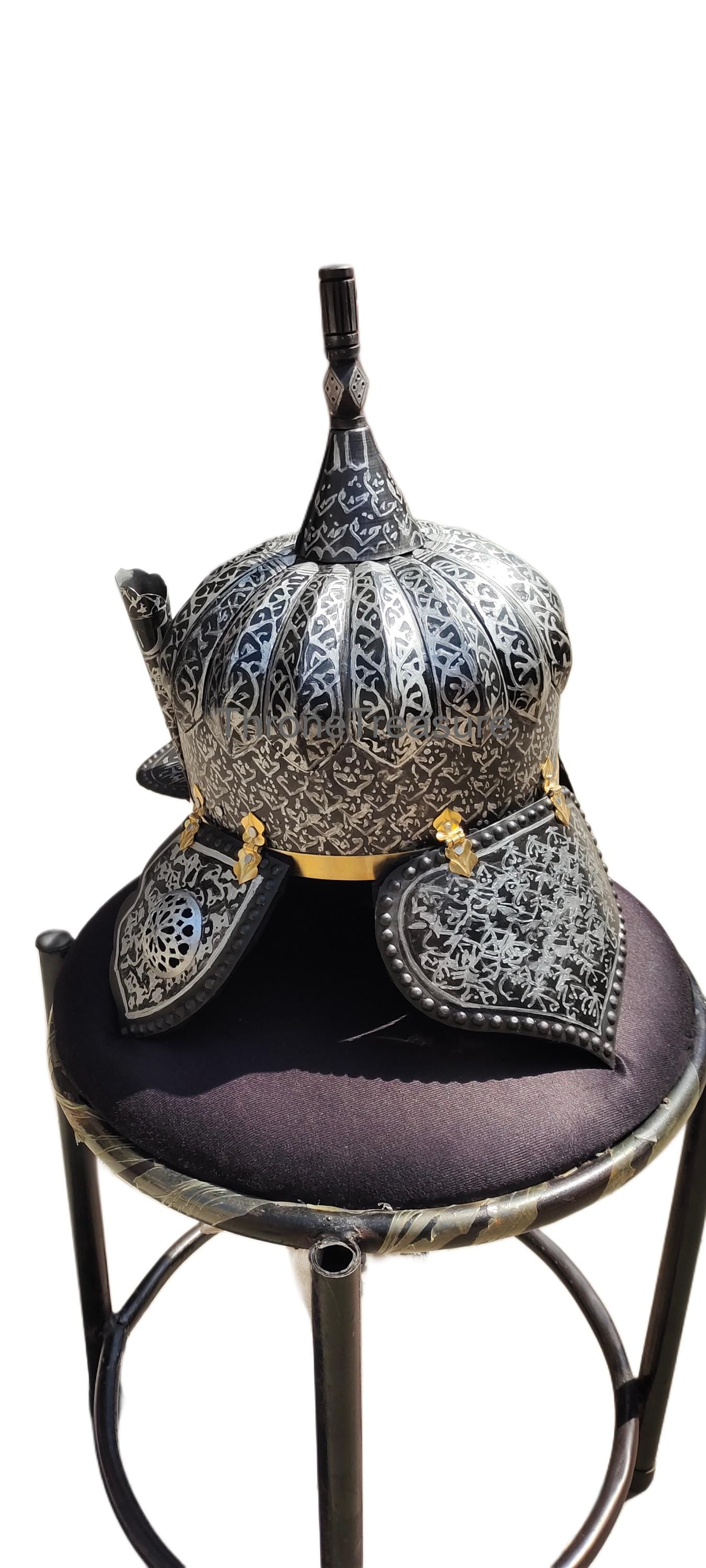 Medieval Ottoman Turkish Warrior Helmet Islamic Arabic Calligraphy ...