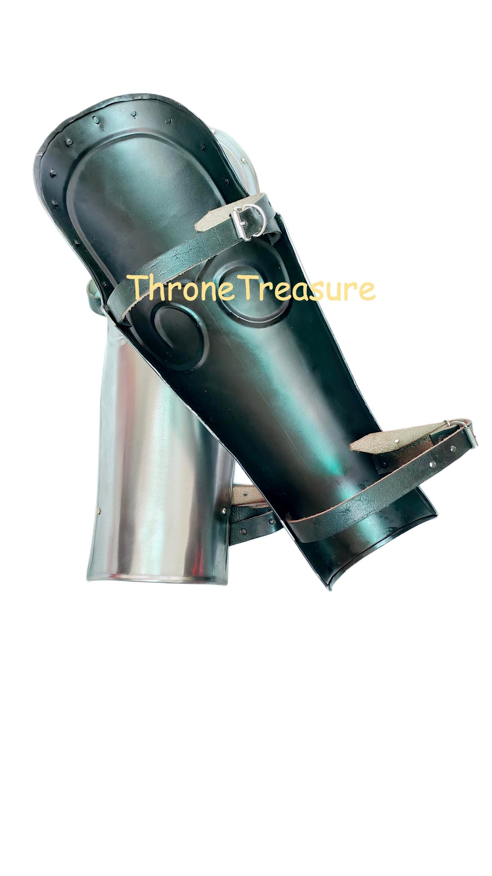 Medieval Leg Greaves 18 Gauge Steel Armor LARP Knight Cosplay ...