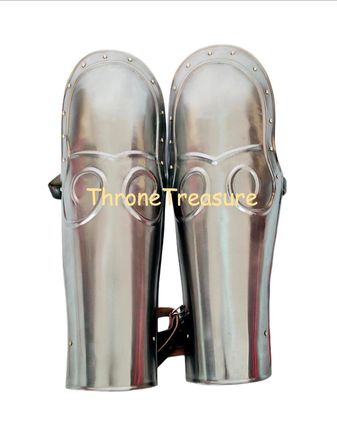Medieval Leg Greaves 18 Gauge Steel Armor LARP Knight Cosplay ...