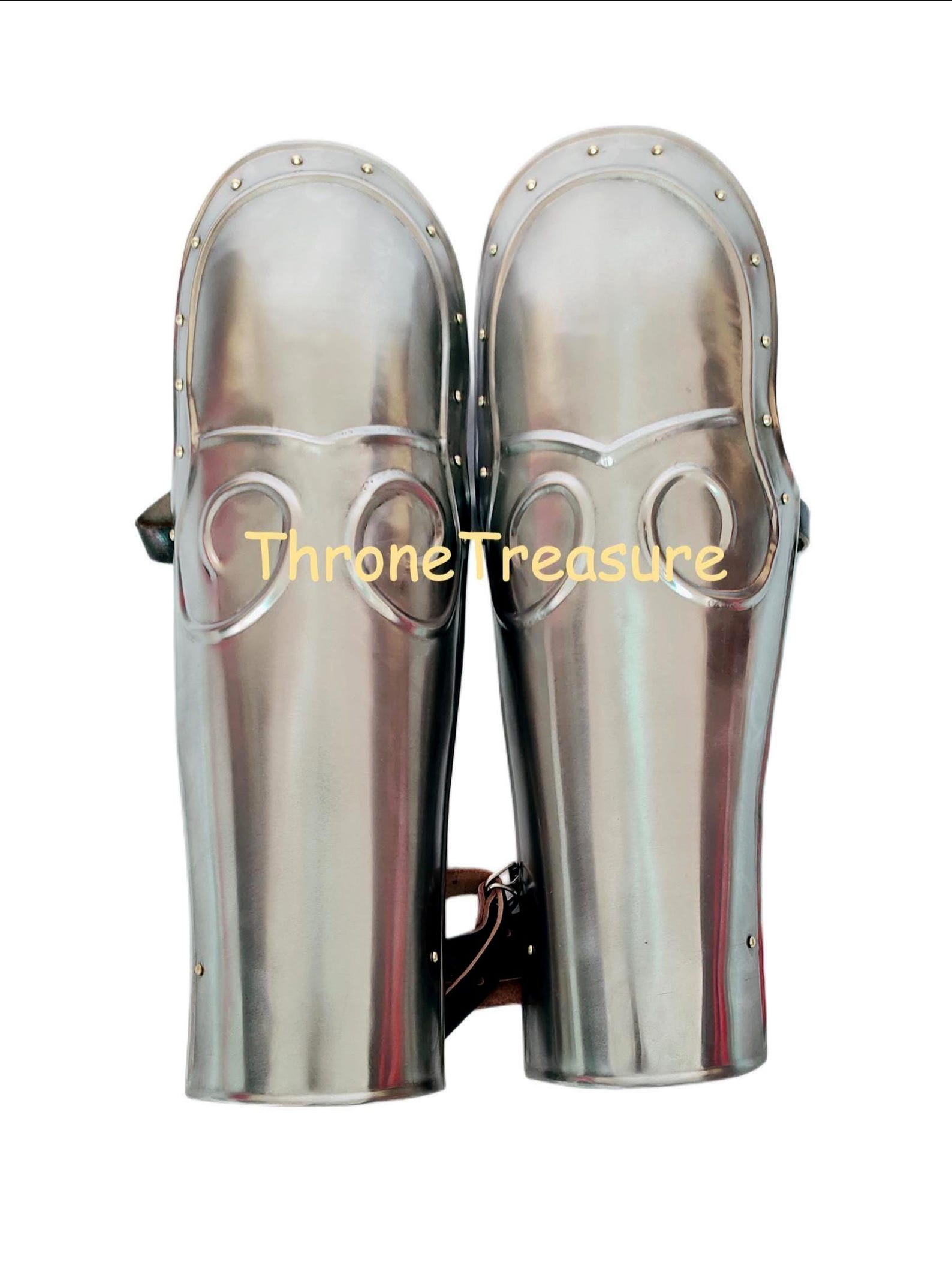 Medieval Leg Greaves 18 Gauge Steel Armor LARP Knight Cosplay ...