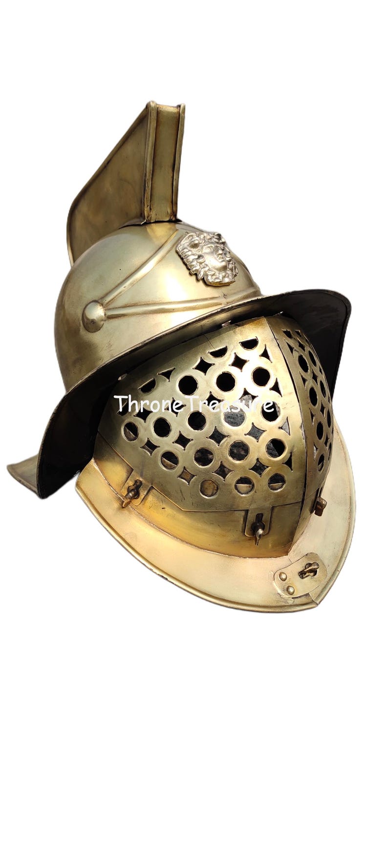 Medieval Gladiator Helmet Brass Roman Armor for Reenactment & Cosplay ...