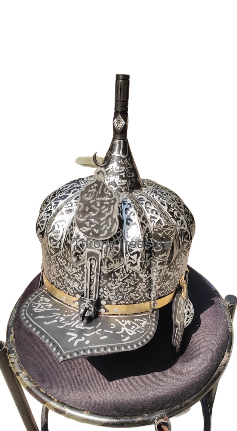 Medieval Ottoman Turkish Warrior Helmet Islamic Arabic Calligraphy ...