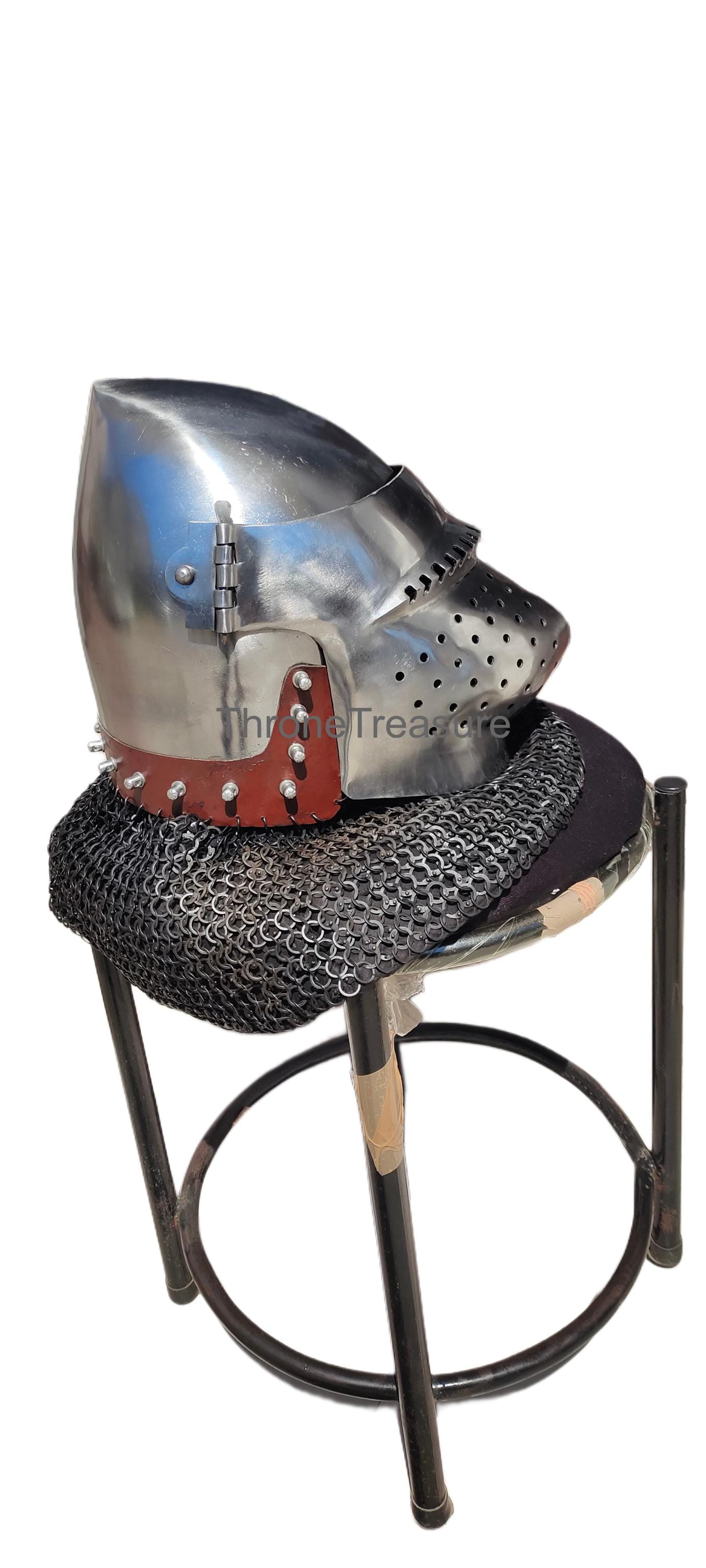 Medieval Churburg Bascinet Helmet With Aventail Knight Armor ...