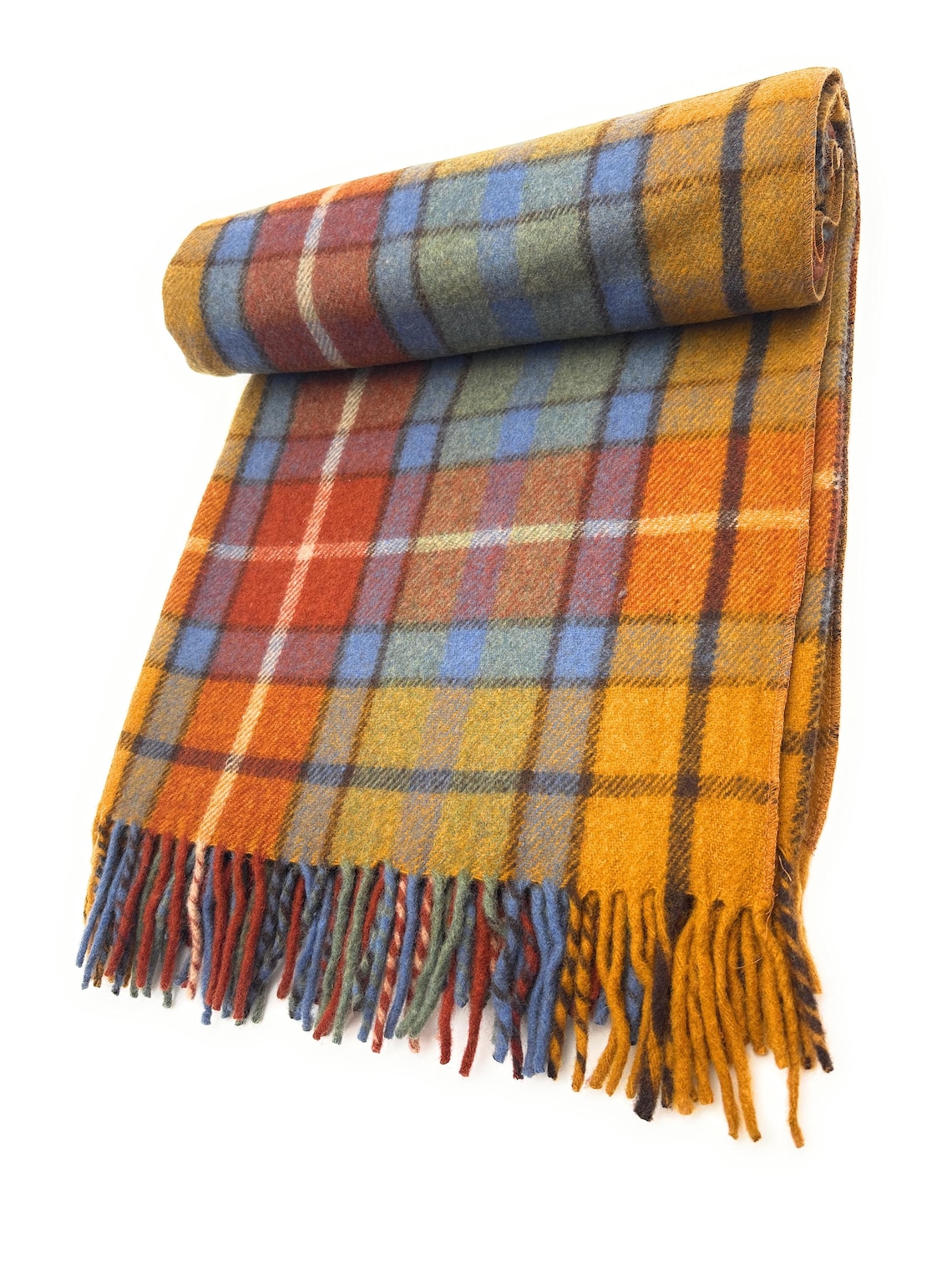 Buchanan Ancient Tartan Wool Knee Blanket, Scottish Made, Fringed Throw ...