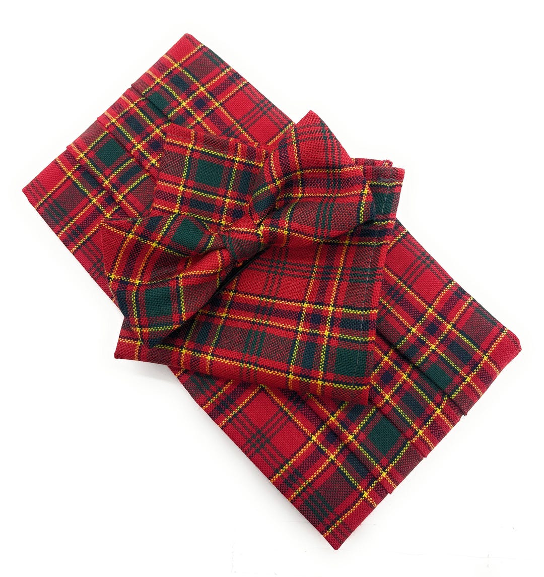 Munro Tartan Wool Cummerbund, Bow Tie, and Pocket Square Set - Etsy