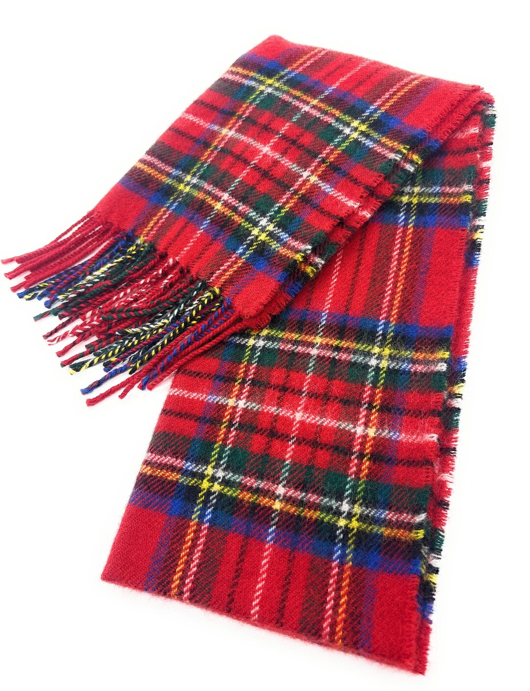 Pure Lambswool Royal Stewart Tartan Unisex Scarf, Traditional Scottish ...