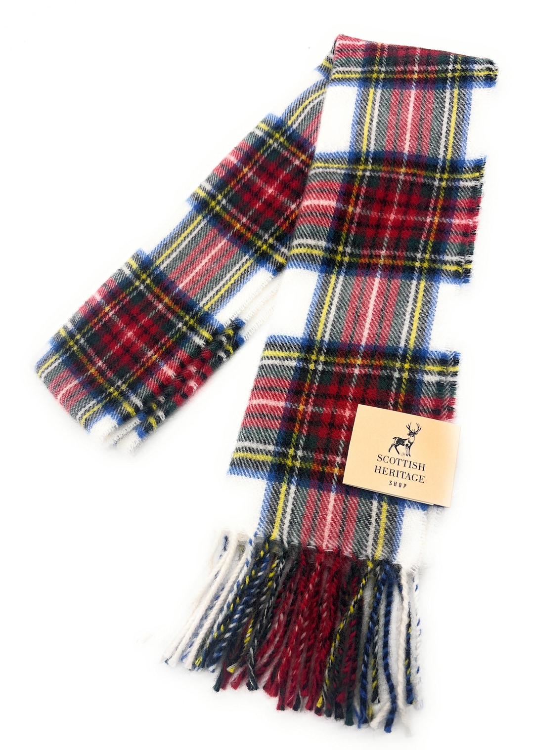 Pure Lambswool Stewart Dress Tartan Unisex Scarf, Traditional Scottish ...