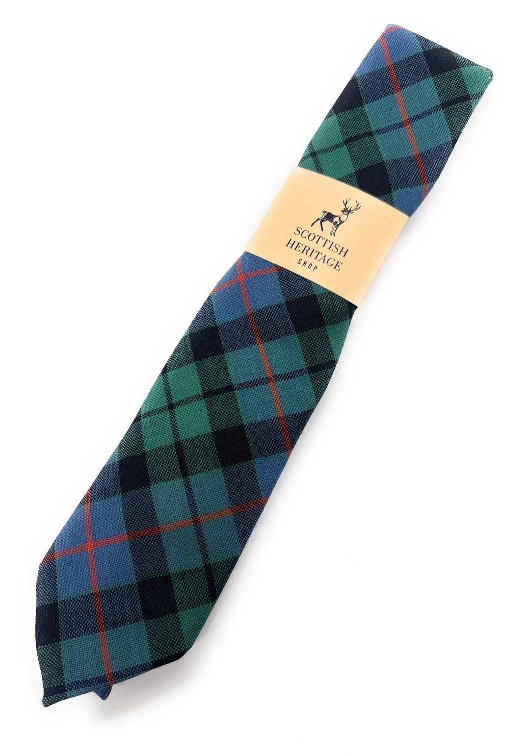 Pure Wool Morrison Green Ancient Tartan Necktie,traditional Scottish ...