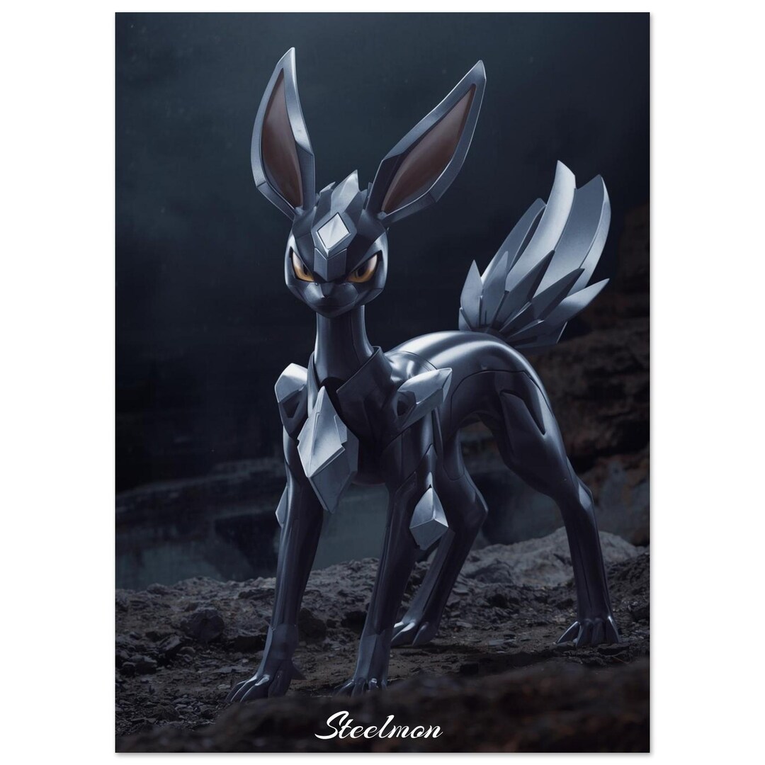 Eevee Steel Evolution Fine Art Print - Vibrant Unique Giclée Poster ...