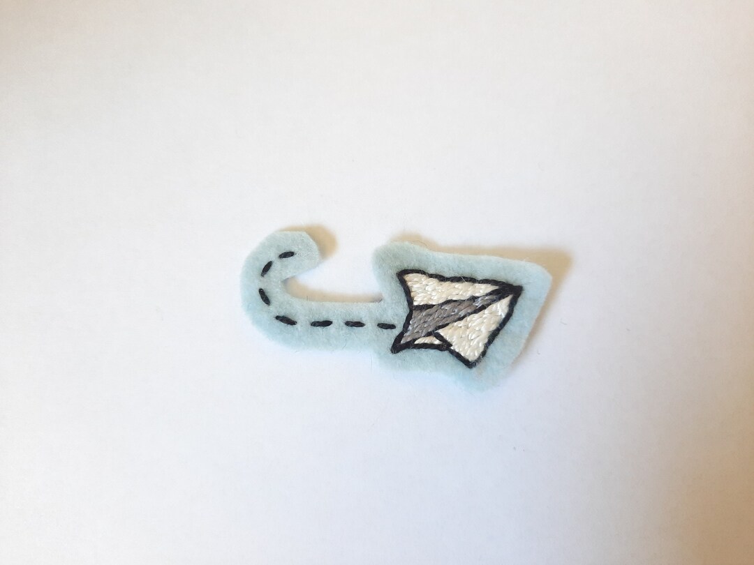 Small Embroidered Paper Airplane Patch - Etsy