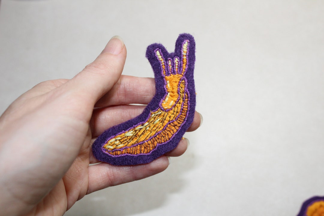 Handmade Embroidered Banana Slug Sew-on Patch - Etsy