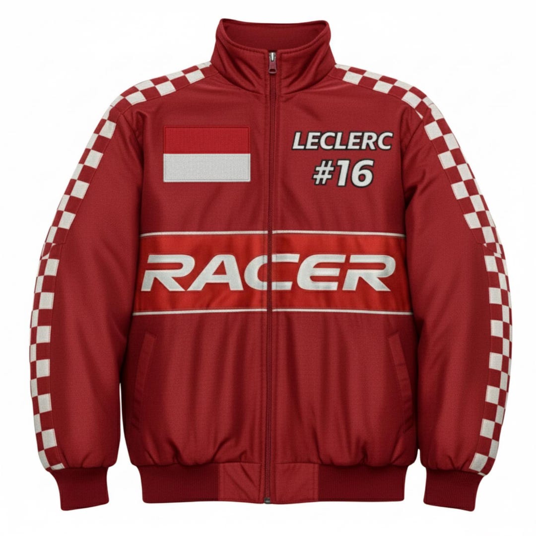 Personalized Charles Leclerc F1 Fan Jacket | Custom Name Number Flag ...