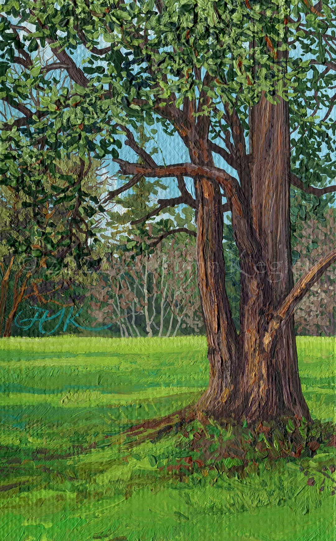 Framed Madrona Tree Oil Painting: Seward Park Plein-air Art (2x3 Inches ...