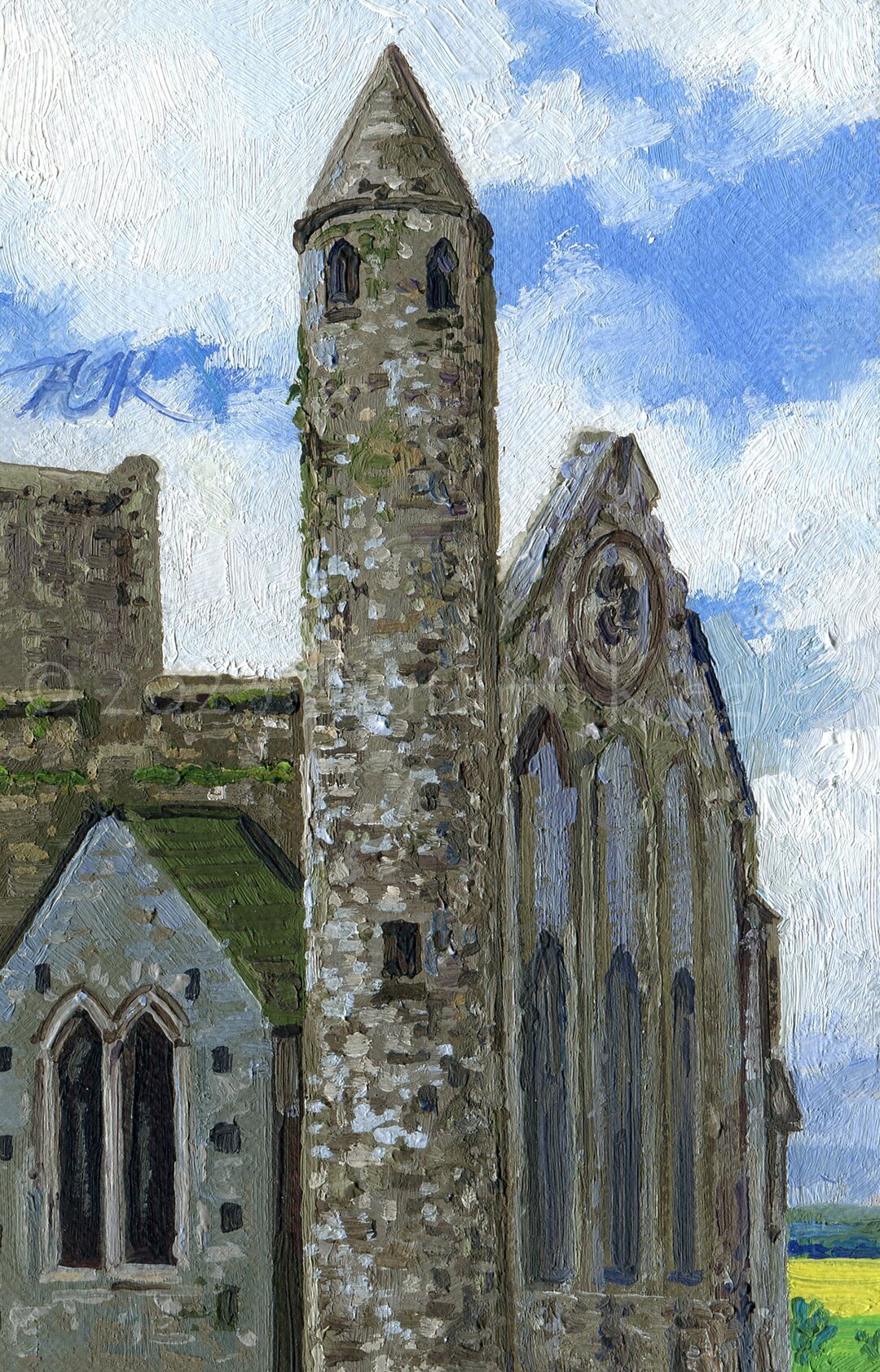 Rock of Cashel Round Tower I - Framed Original Plein-air Altoid Tin Oil ...