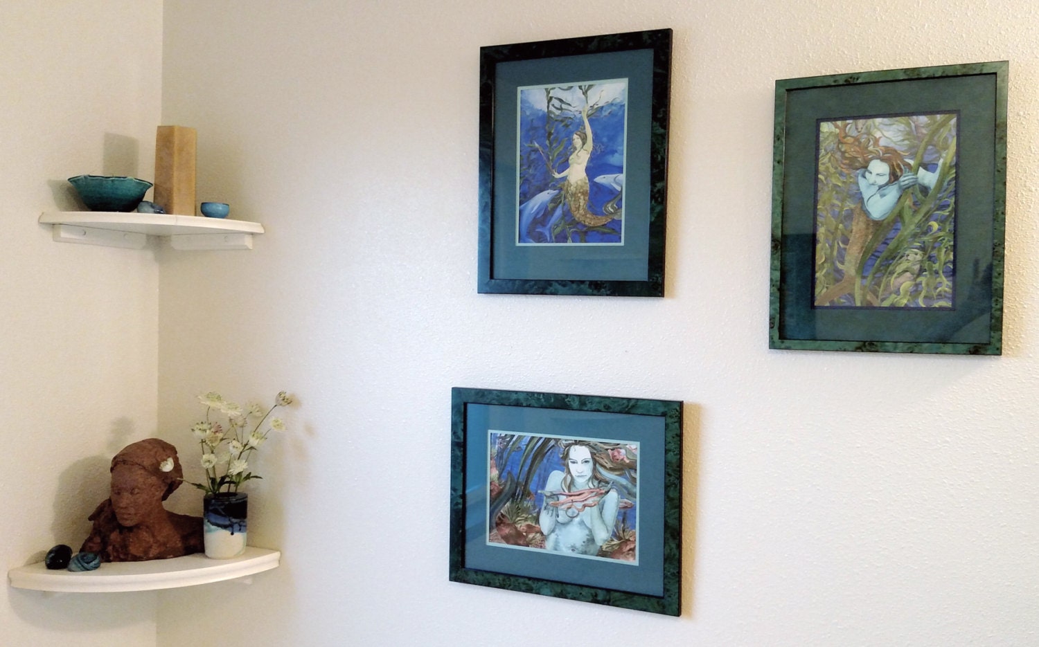 Coursing the Salmon Custom Framed Digital Print of Mermaid - Etsy