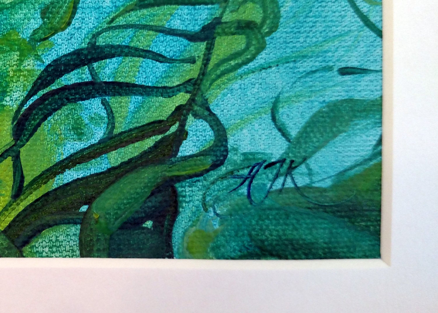 Kelp Forest Study I - Original Oil Painting on Loose Canvas - 5x5 Inch ...