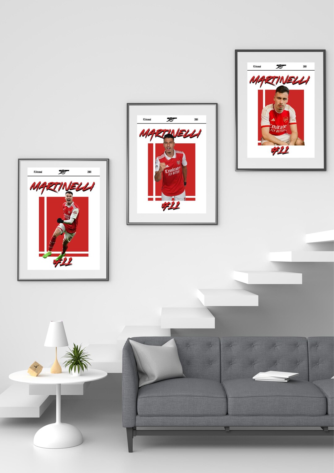 Gabriel Martinelli Poster Set | Arsenal Soccer Artwork (digital ...