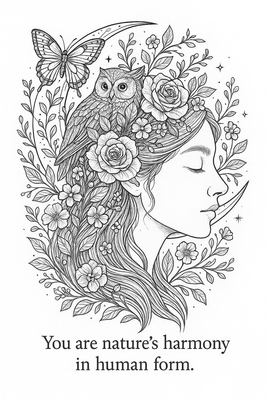 Inspirational Coloring Page | Mindful Line Art With Quote | Printable ...