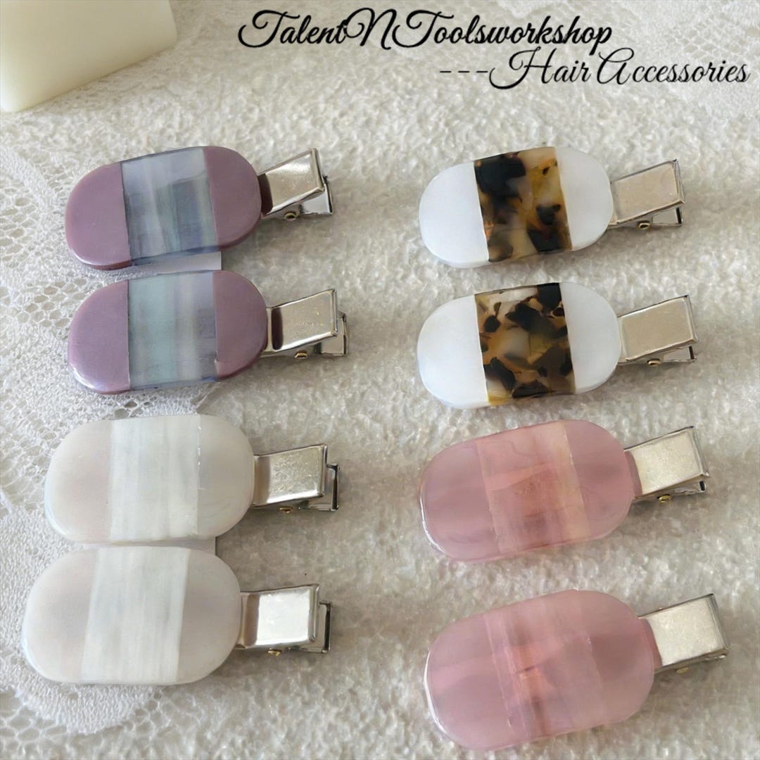 Mini Korean Acetate Hair Clips : Thin Hair Friendly,translucent Hair ...