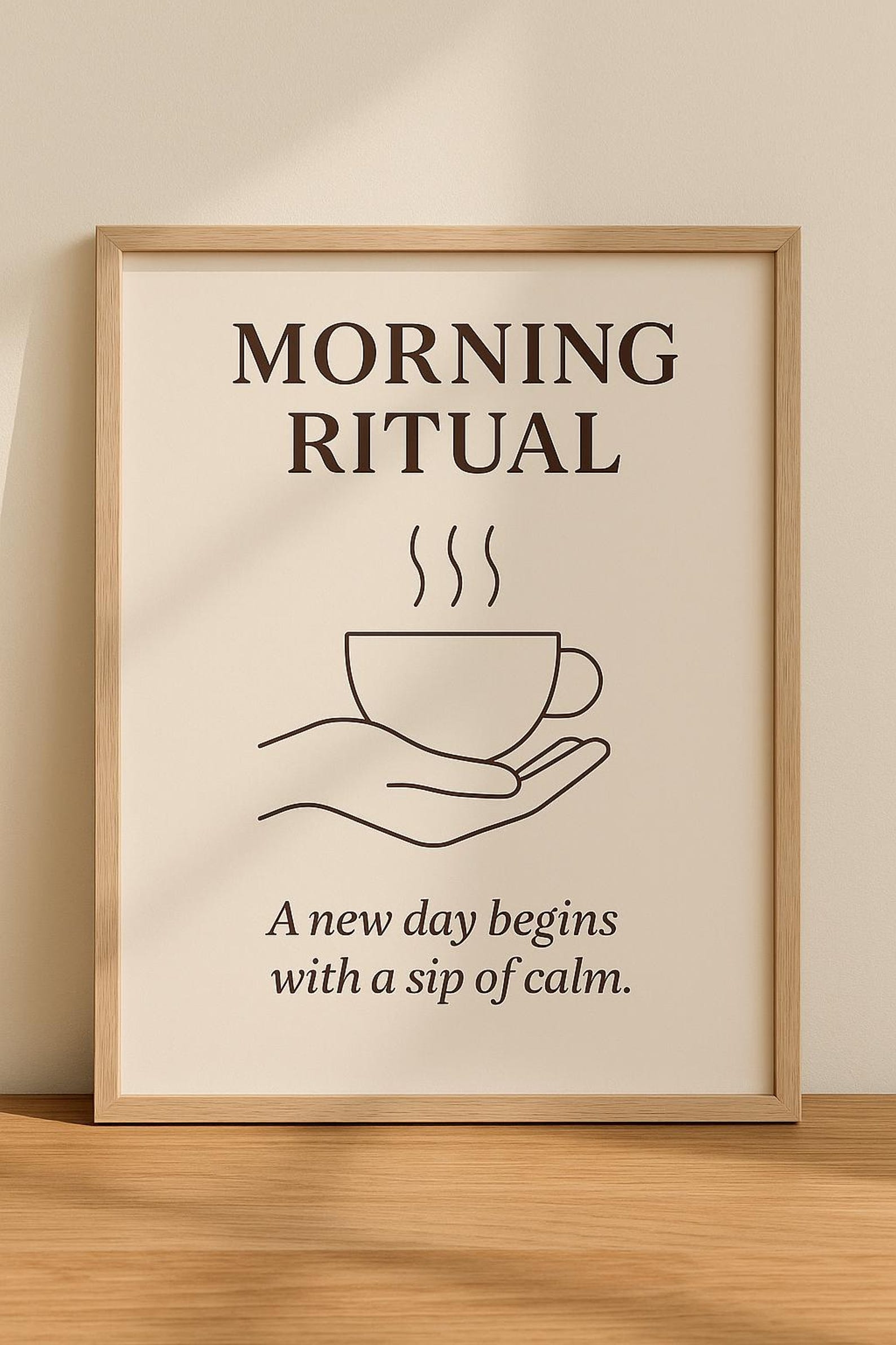 Caffeine & Kindness – Minimalist Coffee Quote Wall Art | Printable ...