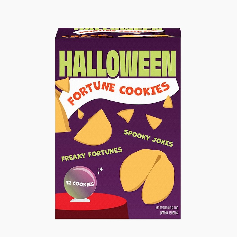 Vegan Halloween Fortune Cookies: Spooky Party Favors - 12 Pack - Etsy