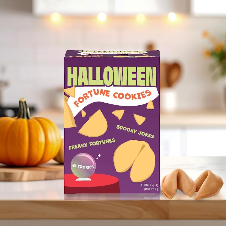 Vegan Halloween Fortune Cookies: Spooky Party Favors - 12 Pack - Etsy