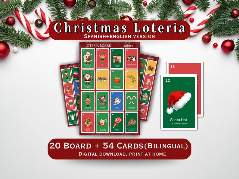 Bilingual Bingo Bash: Festive Latino Loteria Boards for Christmas Fun ...