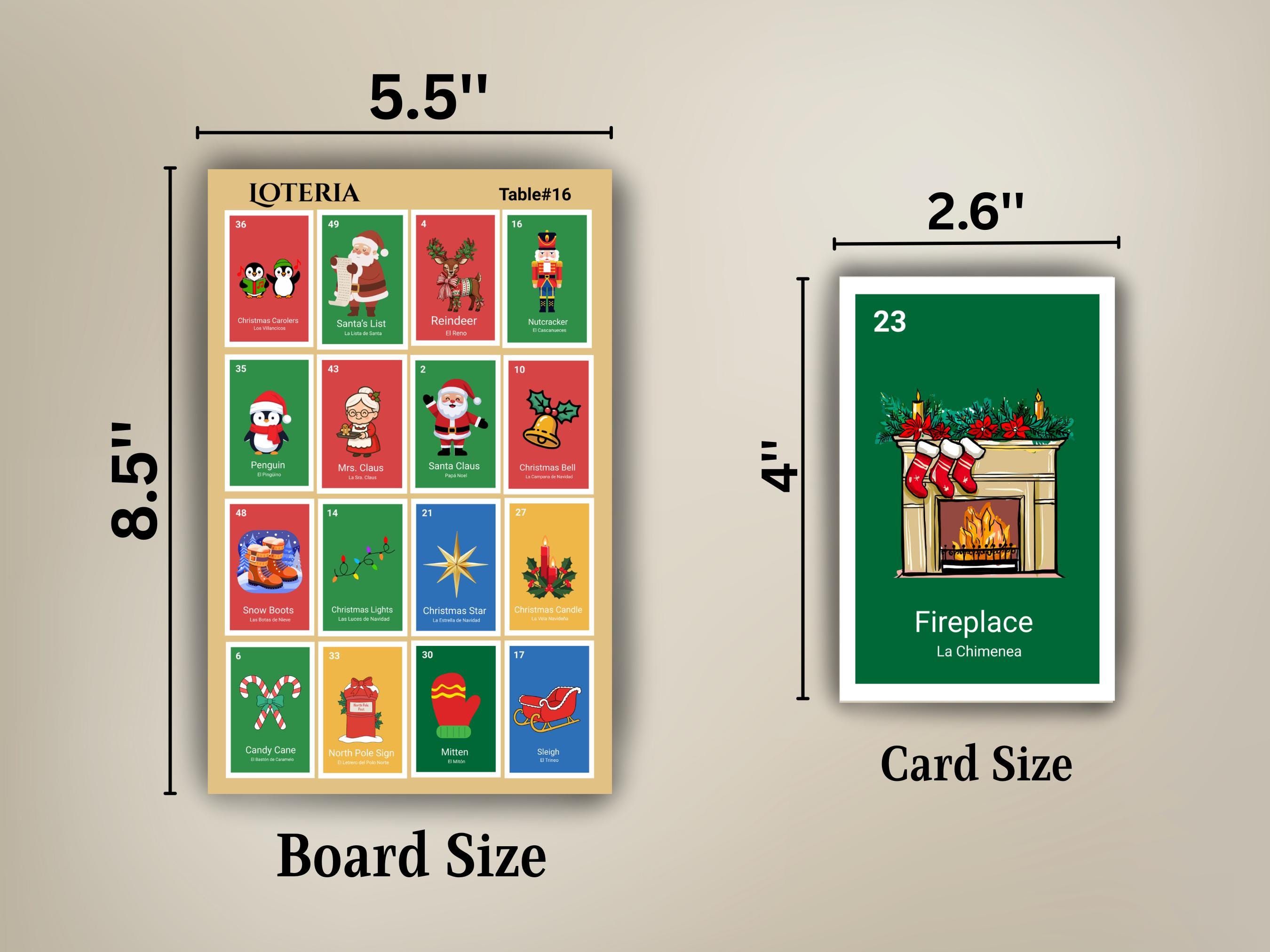 Christmas Latino Loteria, 30 Printable Boards, Spanish English ...