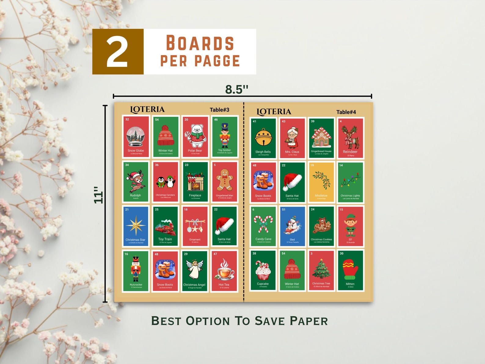 Christmas Latino Loteria, 30 Printable Boards, Spanish English ...