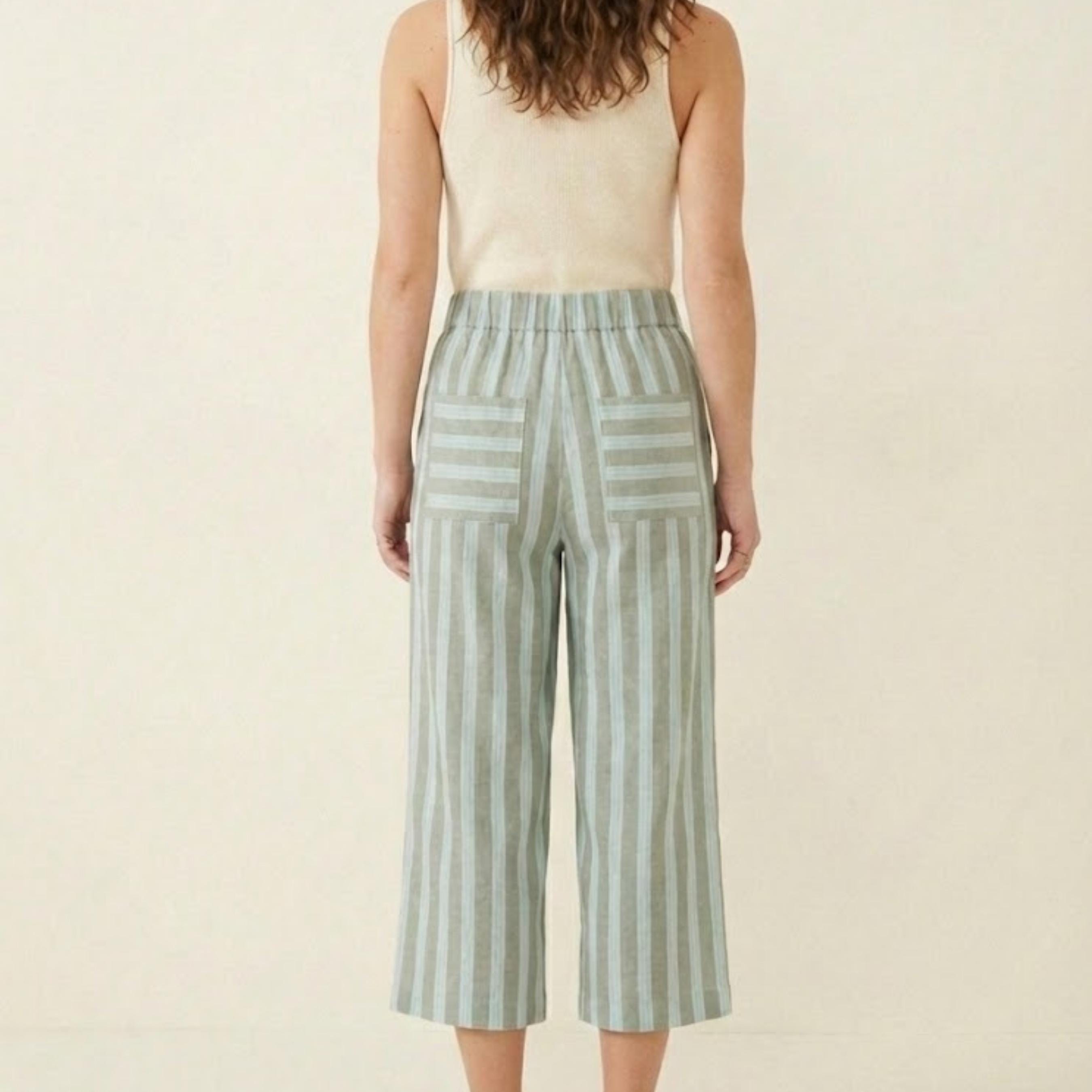 Wide-leg Capri Pants Sewing Pattern: Pedal Pusher Culottes, Elastic ...