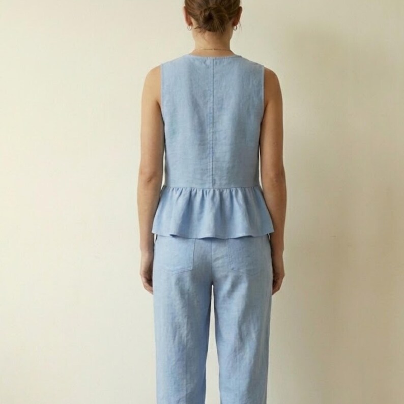 Women’s Linen Two-piece Sewing Pattern Set (PDF) | Side-zip Straight ...