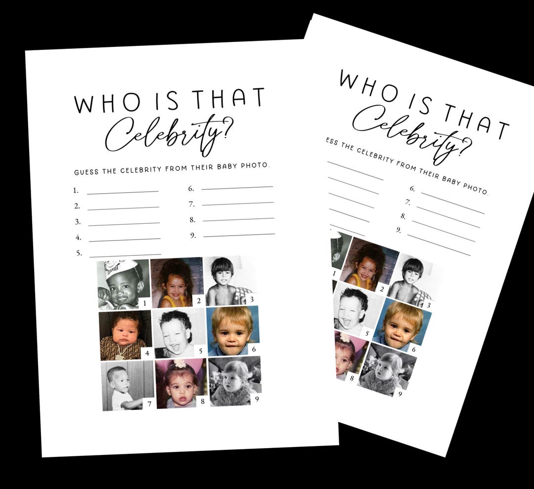 Baby Shower Game - Celebrity Baby Pictures! | Printed 5x7 - Etsy