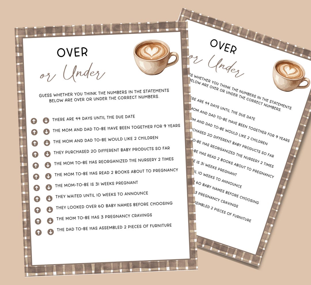 Cafe Bebe Baby Shower Game! | Printed 5x7 | Watercolor Hand Illustrated ...